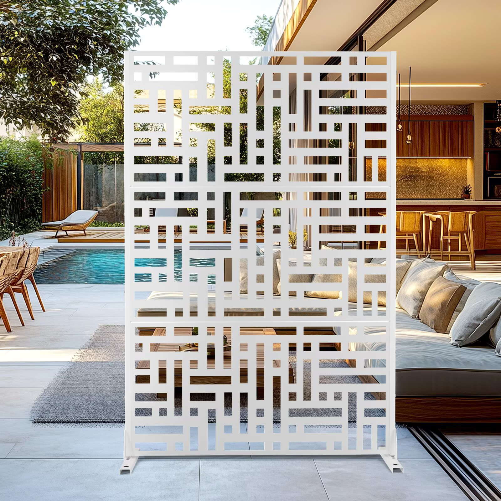 UFURYRIDE Metal Privacy Panel Set, 4’W x 6’H – Freestanding or Wall ...