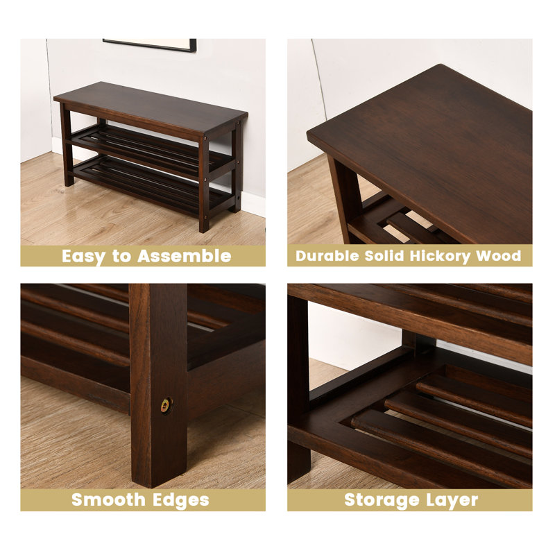 Hokku Designs 6 Pair Solid Wood Shoe Storage Bench | Wayfair