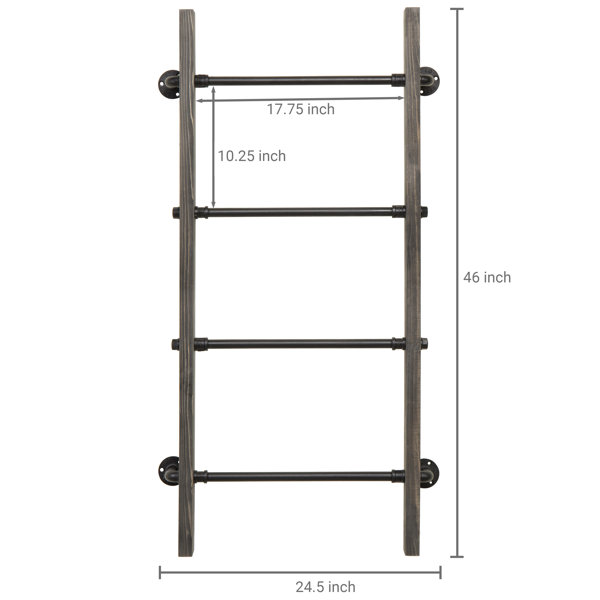 17 Stories Industrial Pipe Wall-Mounted Towel Ladder Rack & Reviews ...