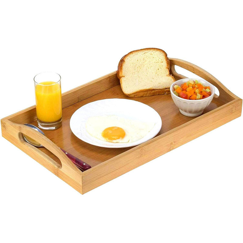 Ophelia & Co. Tray with Large Handles - Bamboo Ottoman Tray, Great for ...