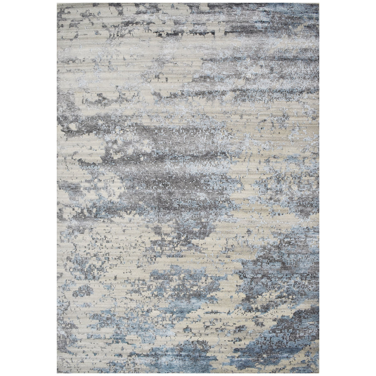 Bokara Rug Co., Inc. Rectangle Handwoven Wool/Viscose Area Rug in Gray ...