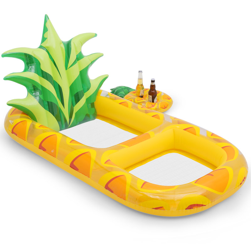 MoNiBloom 3-in-1 PVC Inflatable Pool Floats, Pineapple Pool Raft with ...