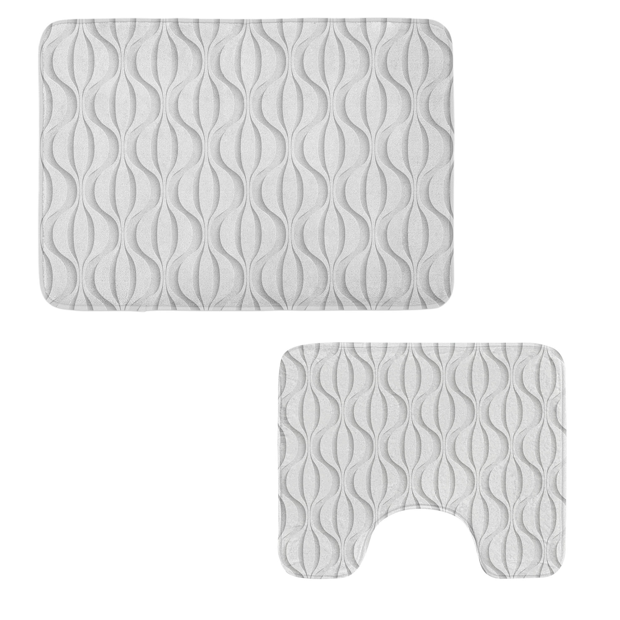 Ebern Designs Lattice Bathroom Rug Set 2 Pieces Rectangle & Contour ...