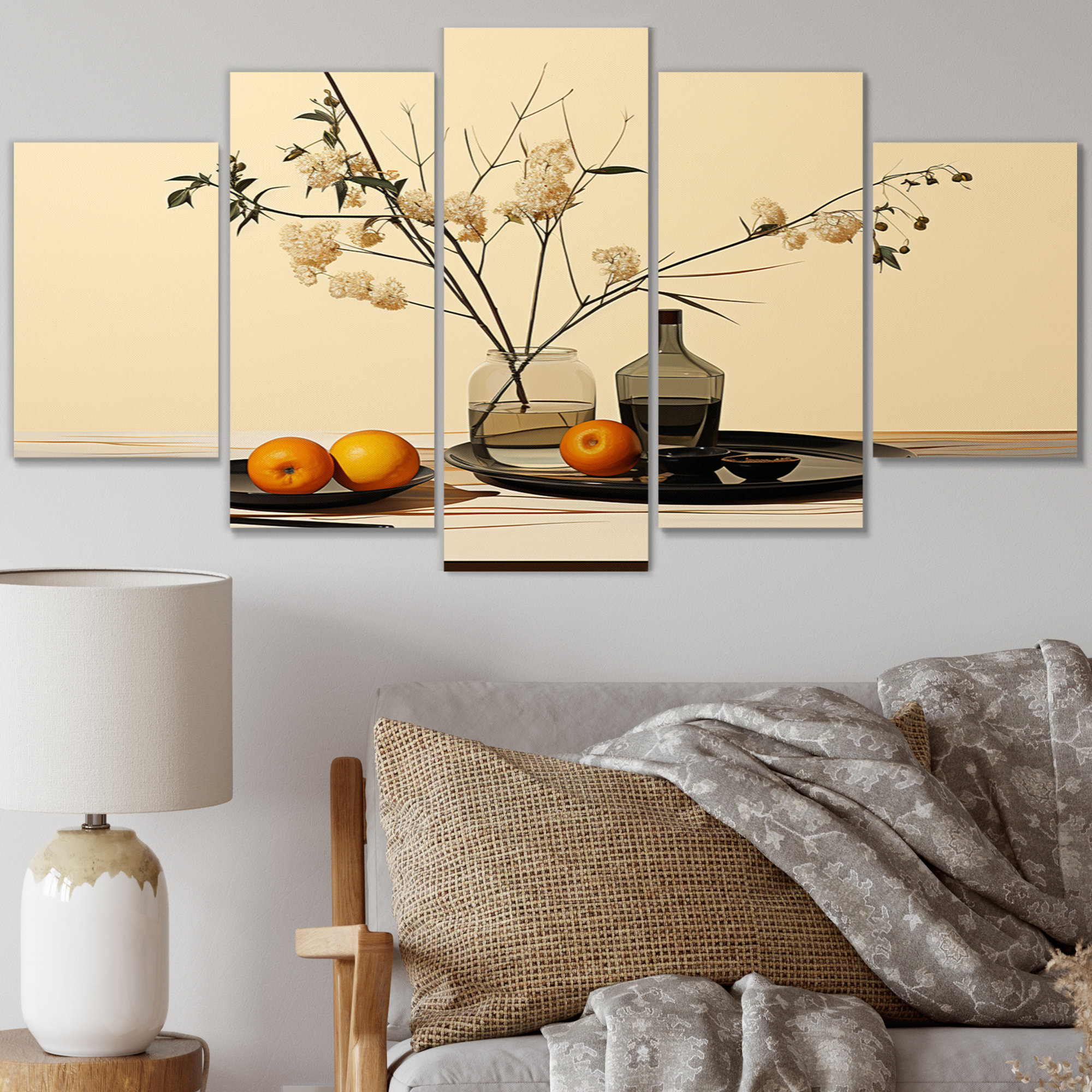 Red Barrel Studio Beige Pottery Abstract Still Lifes - Abstract Still ...