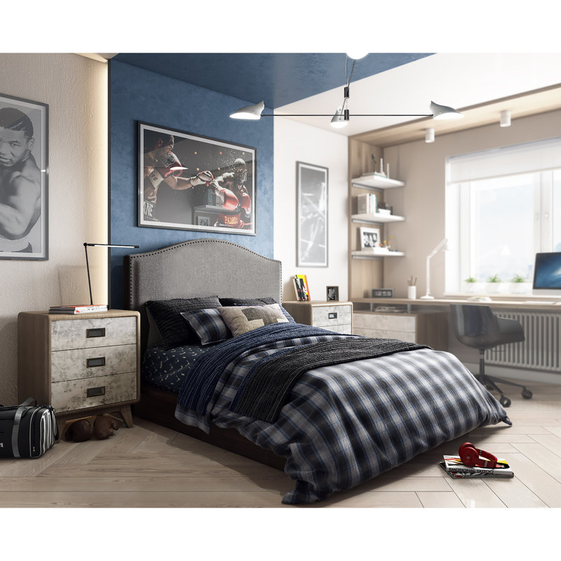 Mercury Row® Snowhill Upholstered Panel Headboard & Reviews | Wayfair