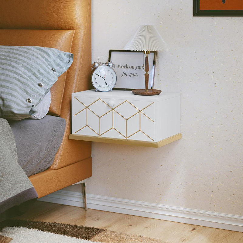 Mercer41 White Wall-mounted Floating Nightstand With Detachable Door ...