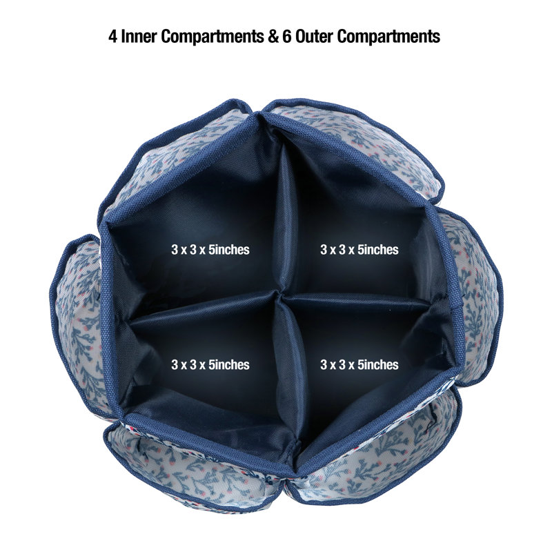 SINGER Sewing Storage Organizer Desktop Spinner, Navy Floral Print ...