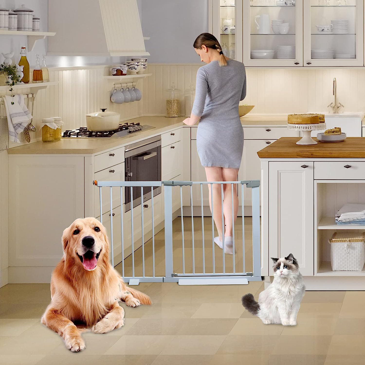 Tucker Murphy Pet™ Pressure Mounted Metal Pet Gates with 2 Lock and ...
