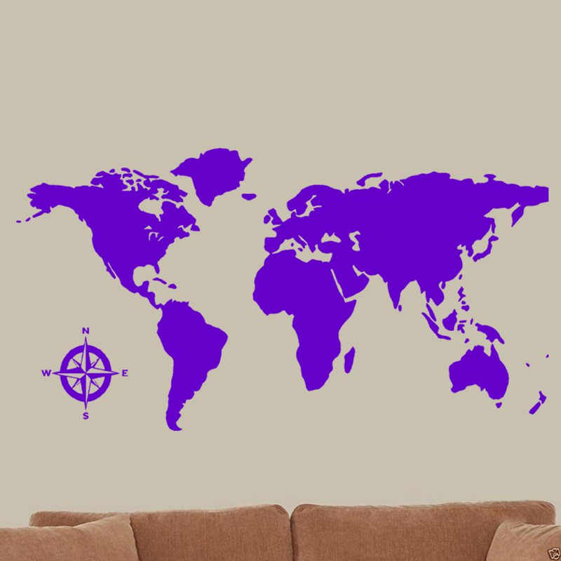 World Menagerie World Map Global Vinyl Wall Decal & Reviews | Wayfair