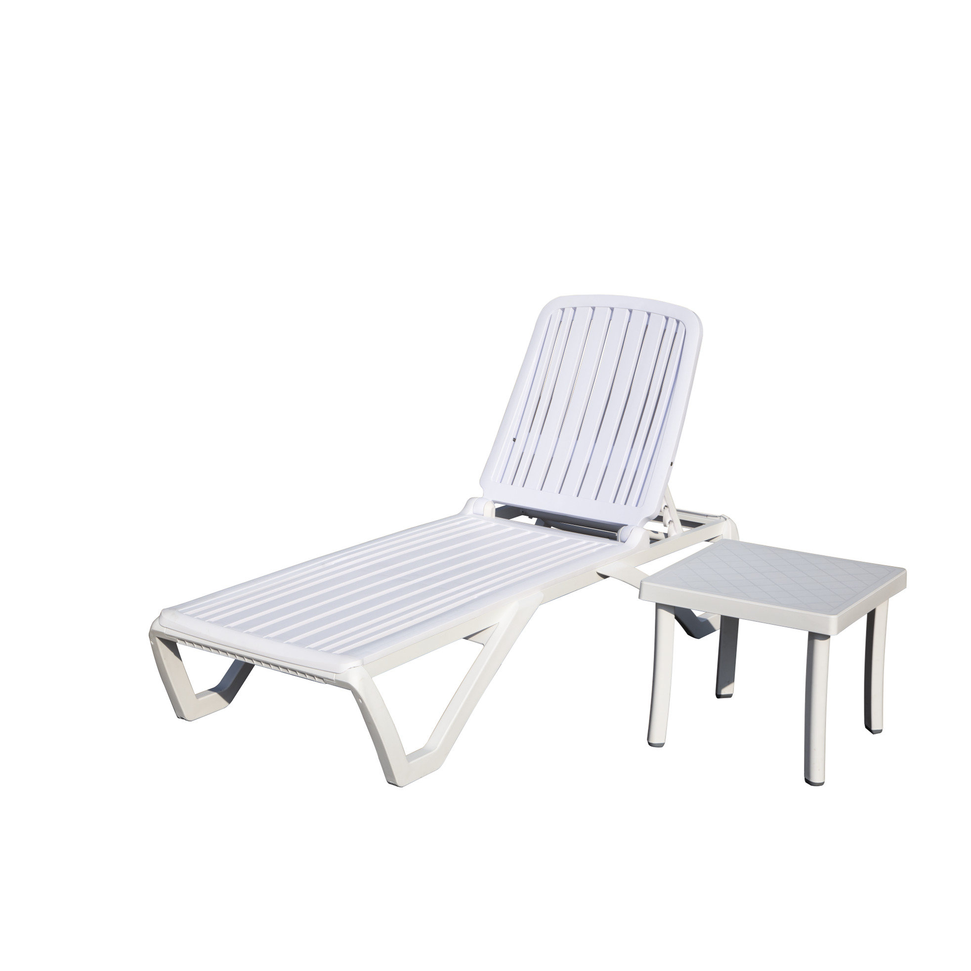 Ivy Bronx White Pool Lounge Chair With Adjustable - For Outdoor Use ...