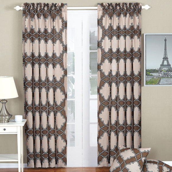 Serenta Dobson Geometric Rod Pocket Curtain Panels & Reviews - Wayfair ...