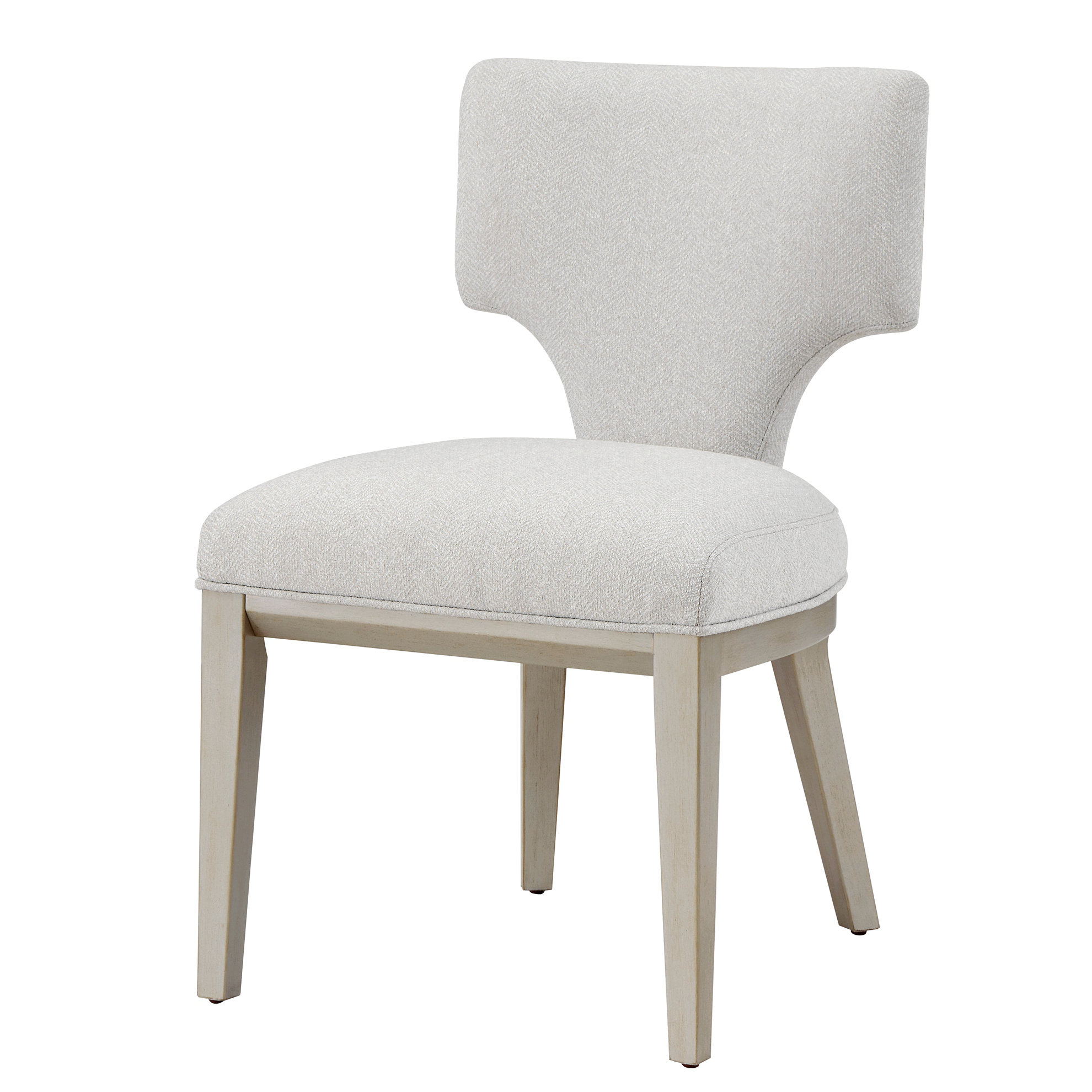 Latitude Run® Set Of 2 Ivory And Champagne Side Chairs With Padded ...