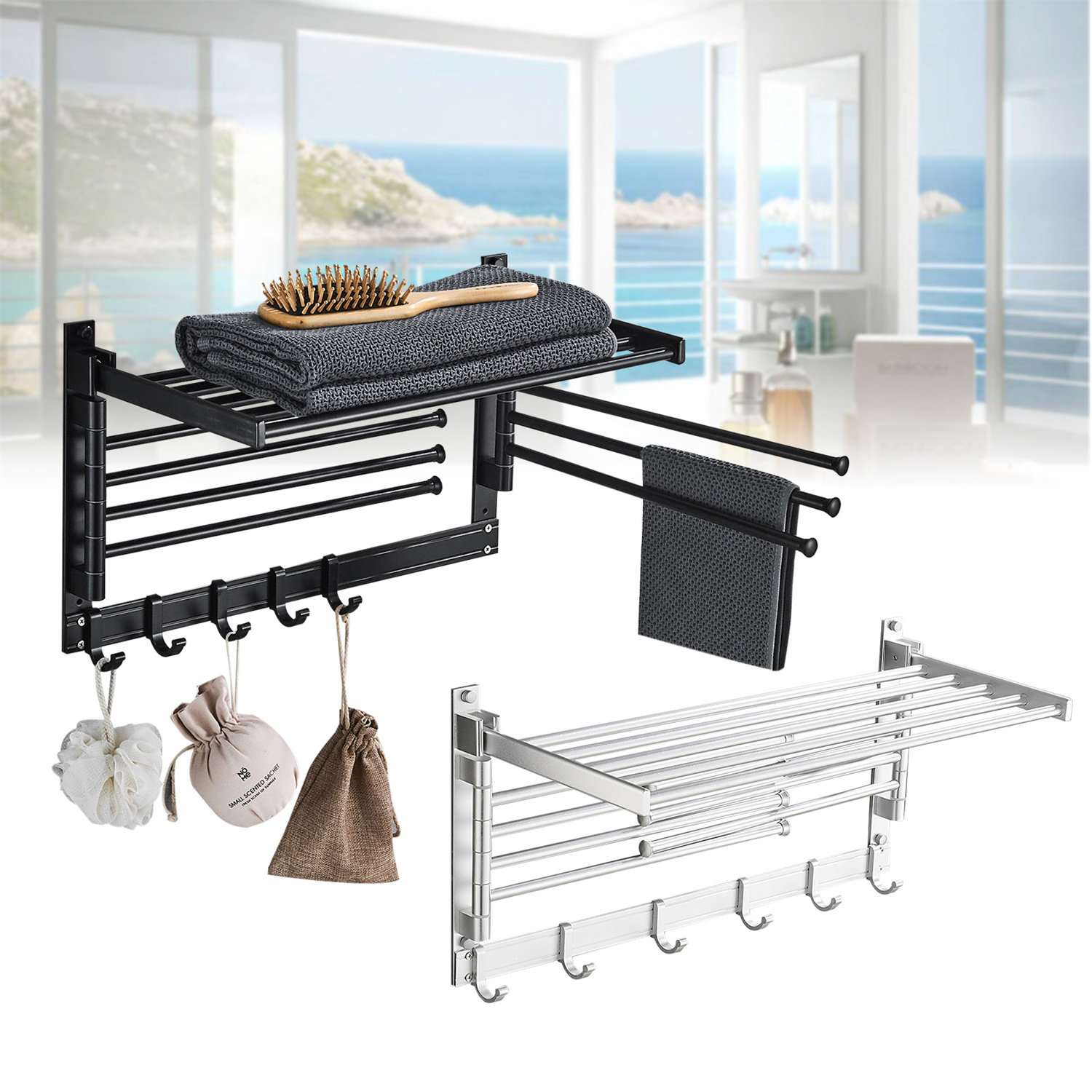 Rebrilliant Aluminum Wall-Mounted Drying Rack & Reviews - Wayfair Canada