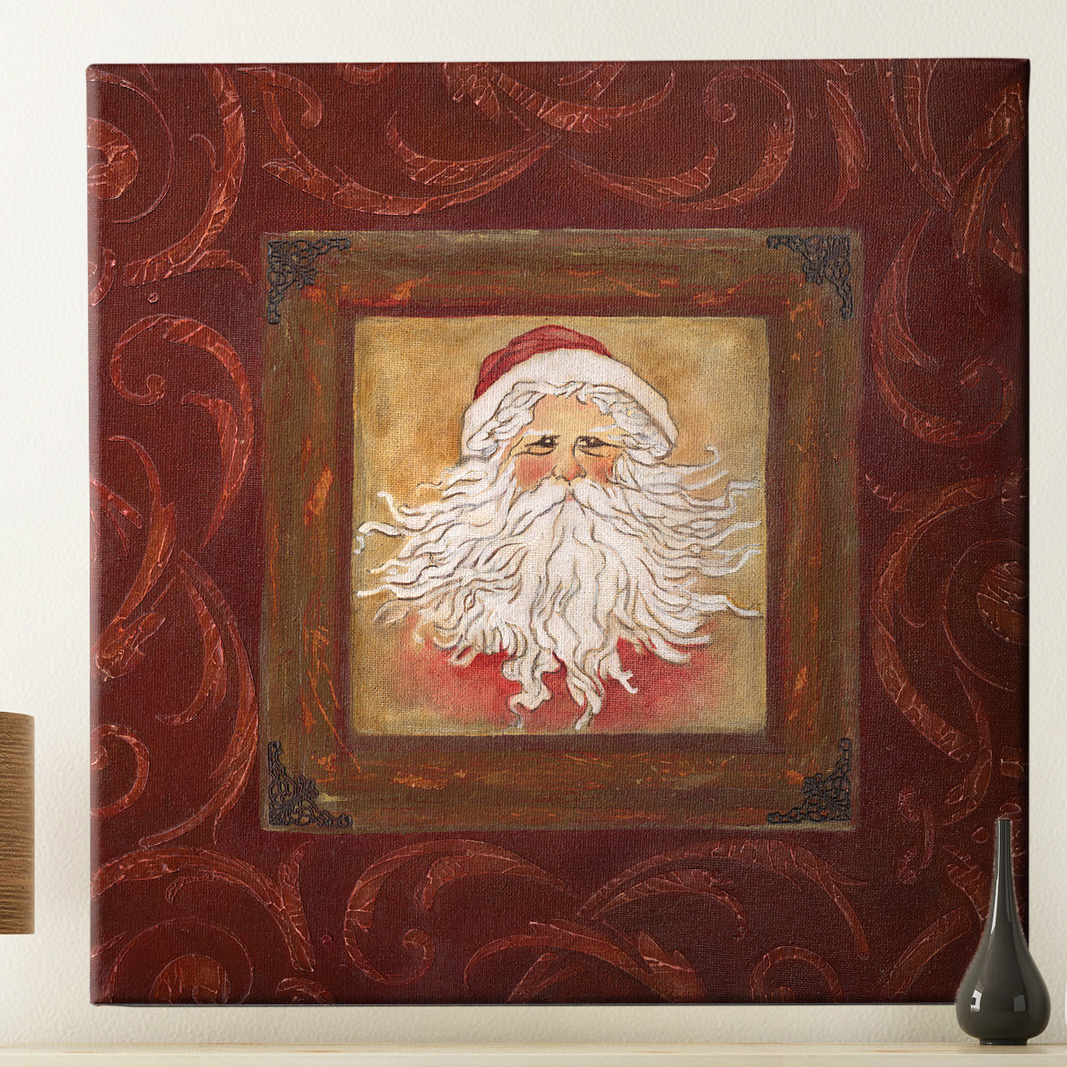 The Holiday Aisle® 'Father Christmas' Painting Print on Wrapped Canvas ...