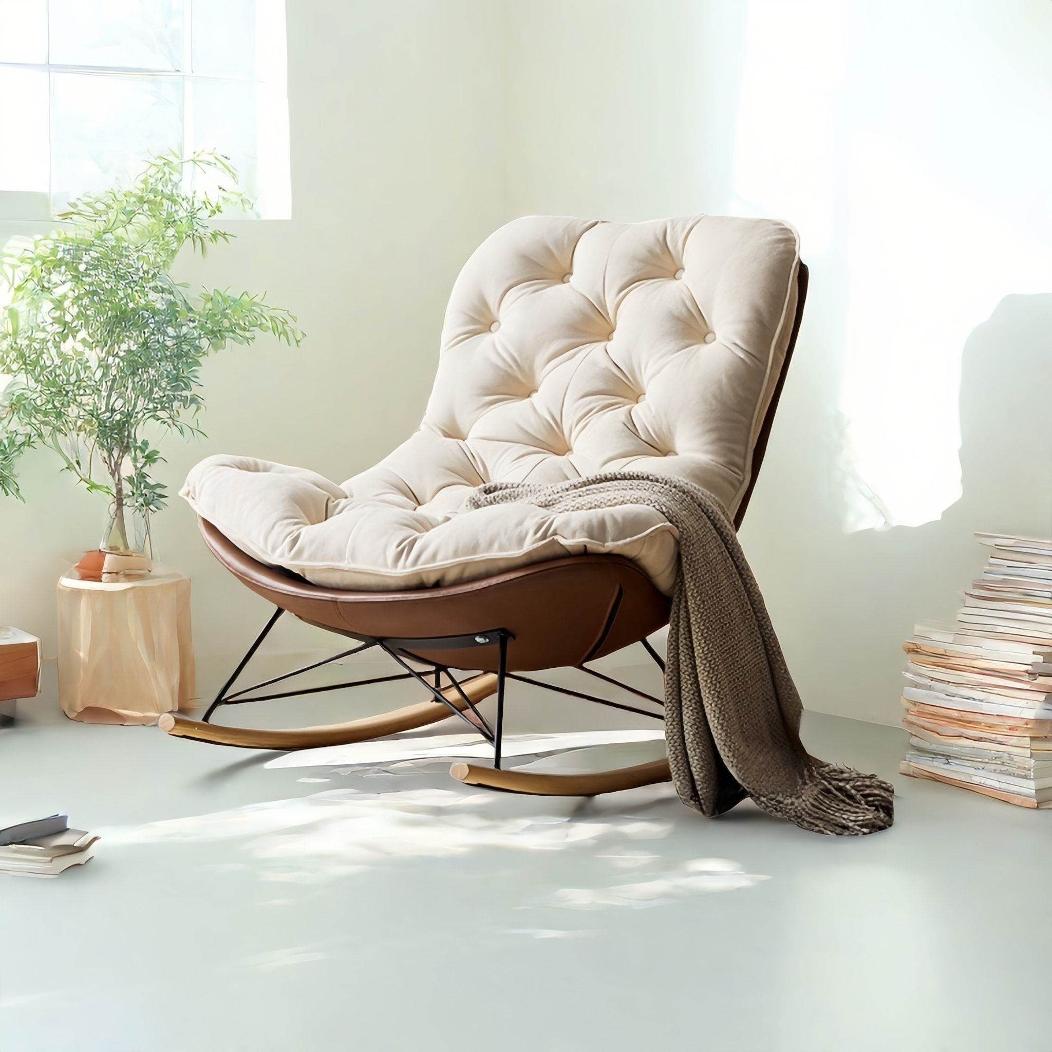 VIBORZ Modern Upholstered Rocking Chair | Wayfair