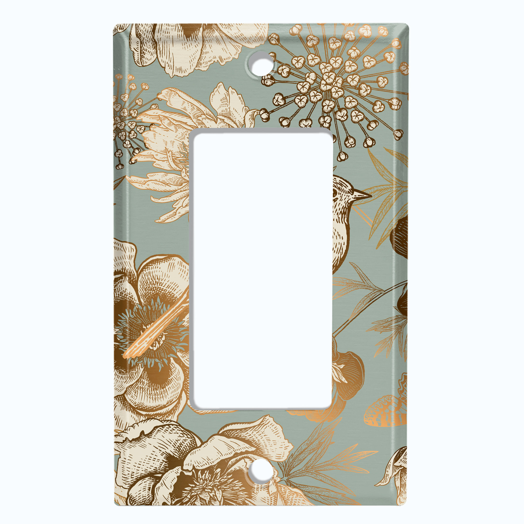 WorldAcc Metal Light Switch Plate Outlet Cover (Vintage Bird Biege ...