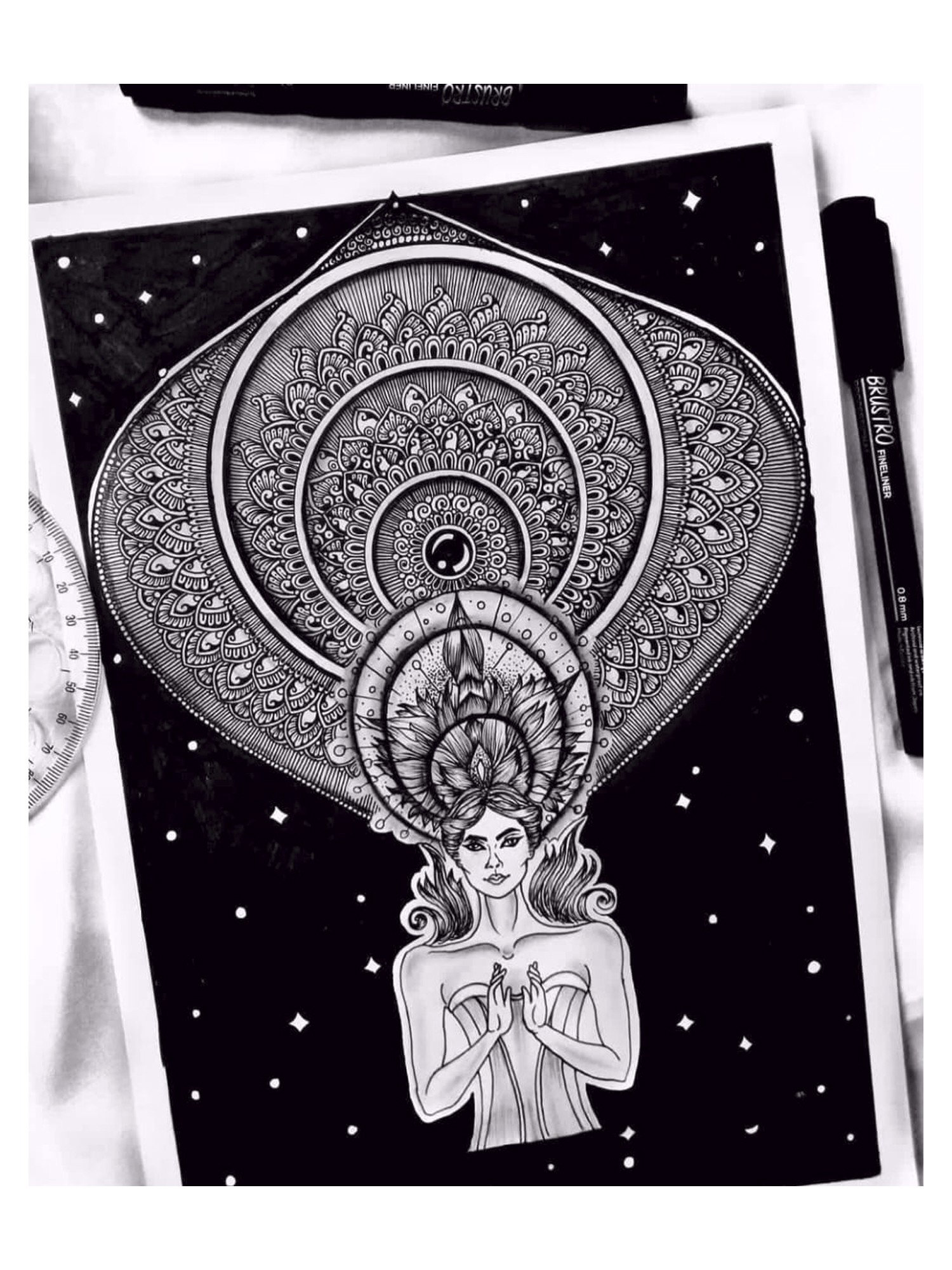Bungalow Rose Egyptian Lady | Mandala Art By Shivani Patra | Ink Art On ...
