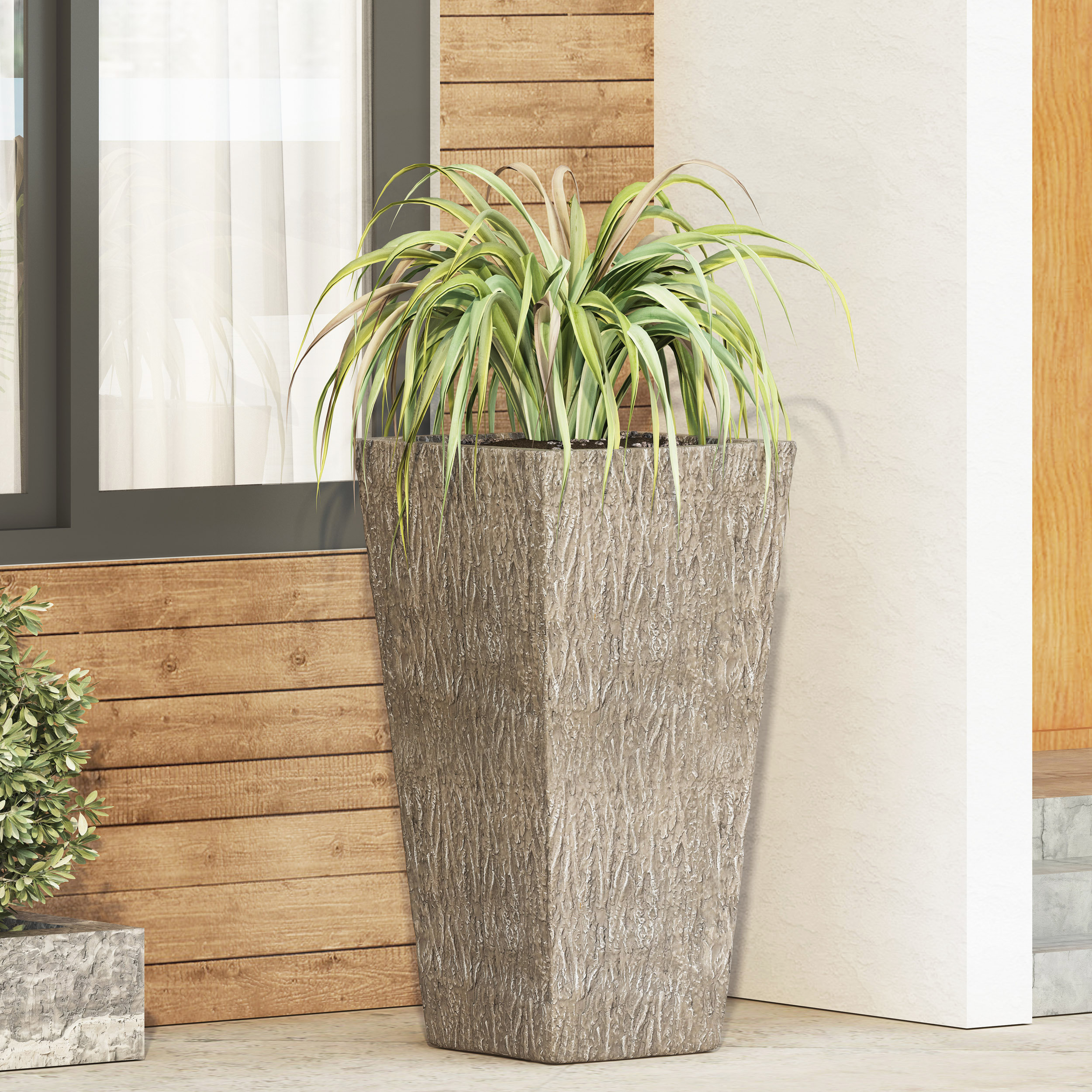 Ebern Designs Durable and Stylish Concrete Planter for Enhancing Garden ...