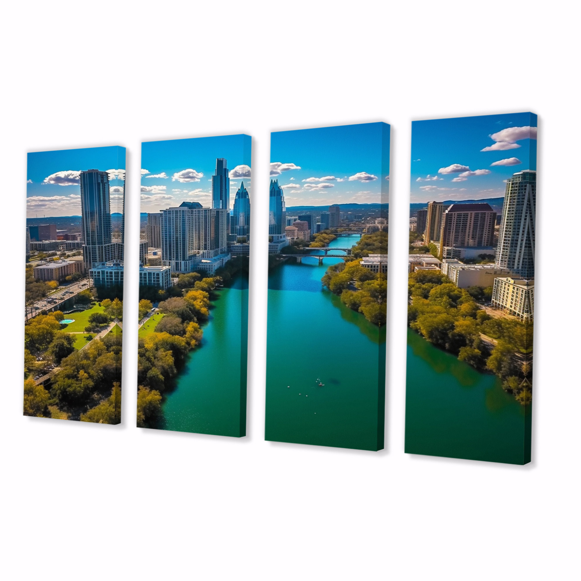 Design Art Austin Dynamic Cityscape II - Cityscapes Canvas Print - 4 ...