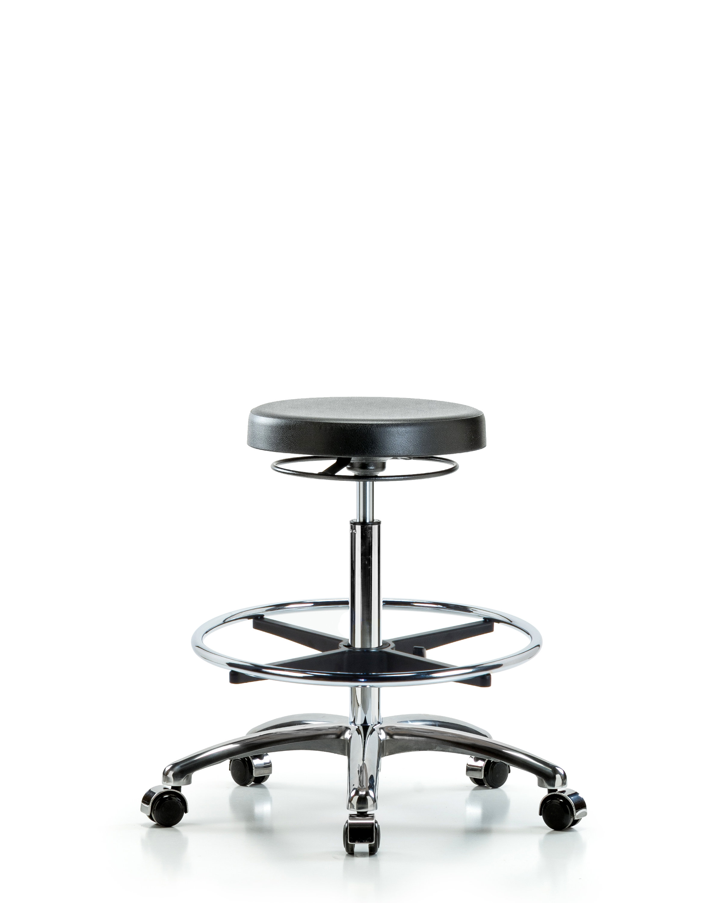 Symple Stuff Darlene Adjustable Height Lab Stool with Footring Wheels ...