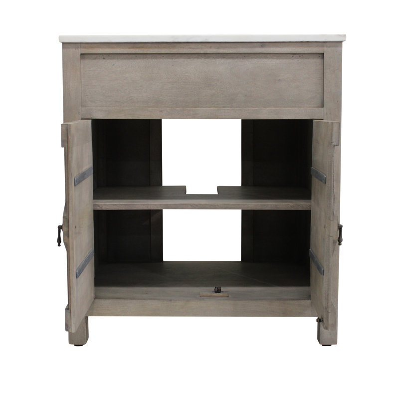 Gracie Oaks Bert 30'' Free Standing Single Bathroom Vanity with Ceramic ...