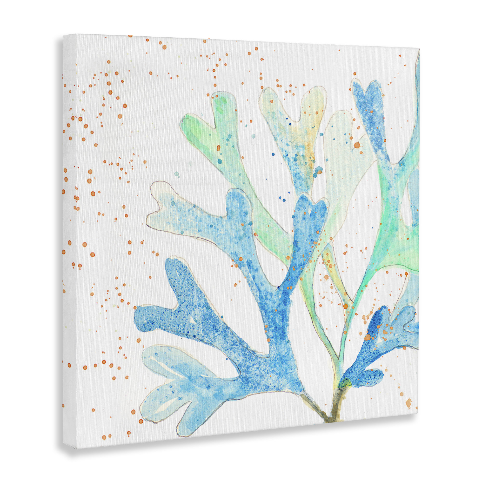 Breakwater Bay Modern Blue Coral Canvas Wall Art by Patricia Pinto ...