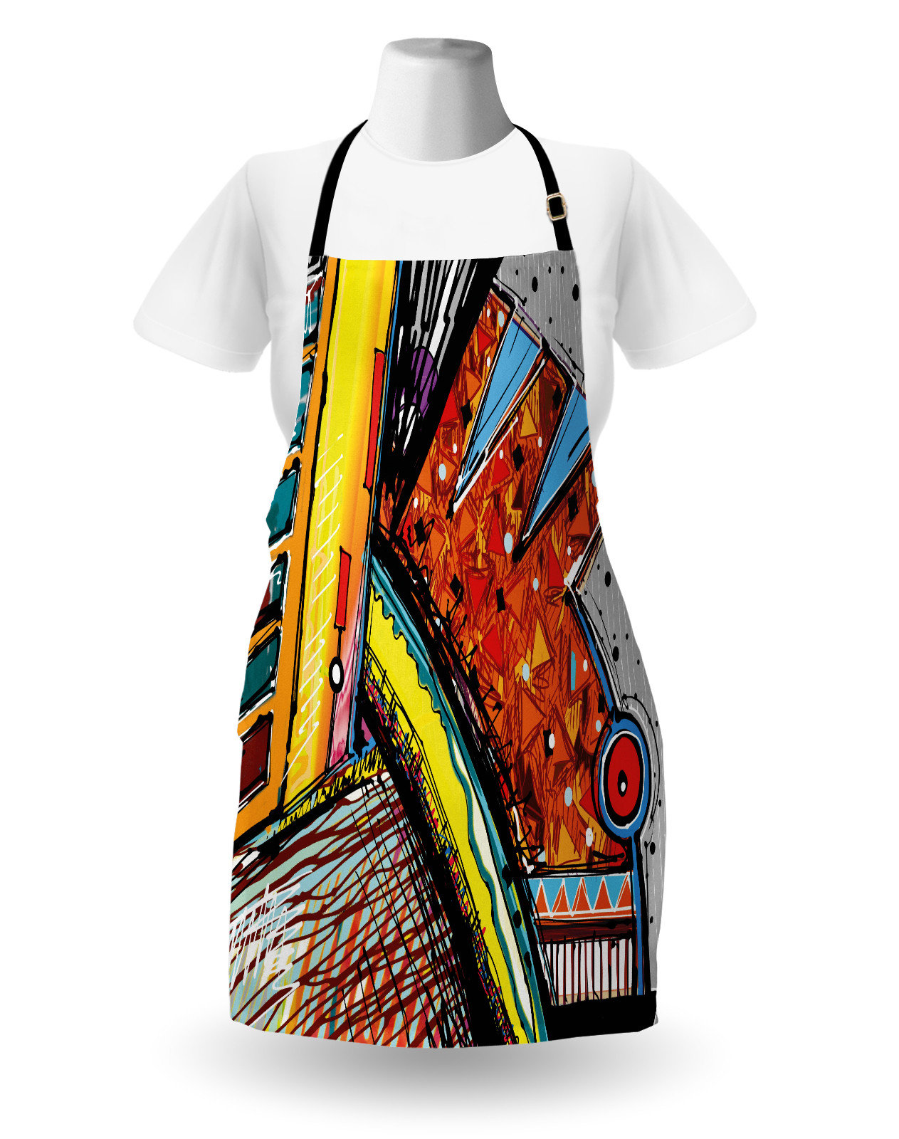 East Urban Home Trippy Apron Unisex, Funky Abstract Music, Adult Size ...