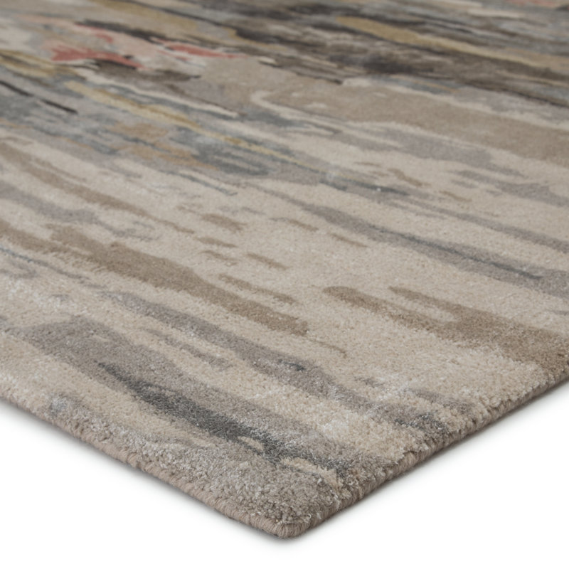 Williston Forge Chouteau Abstract Handmade Tufted Taupe/Brown Area Rug ...