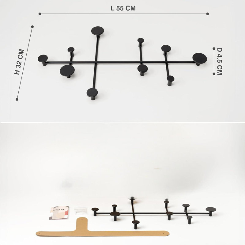 Hokku Designs Modern Metal Wall-Mounted Coat Rack | Wayfair