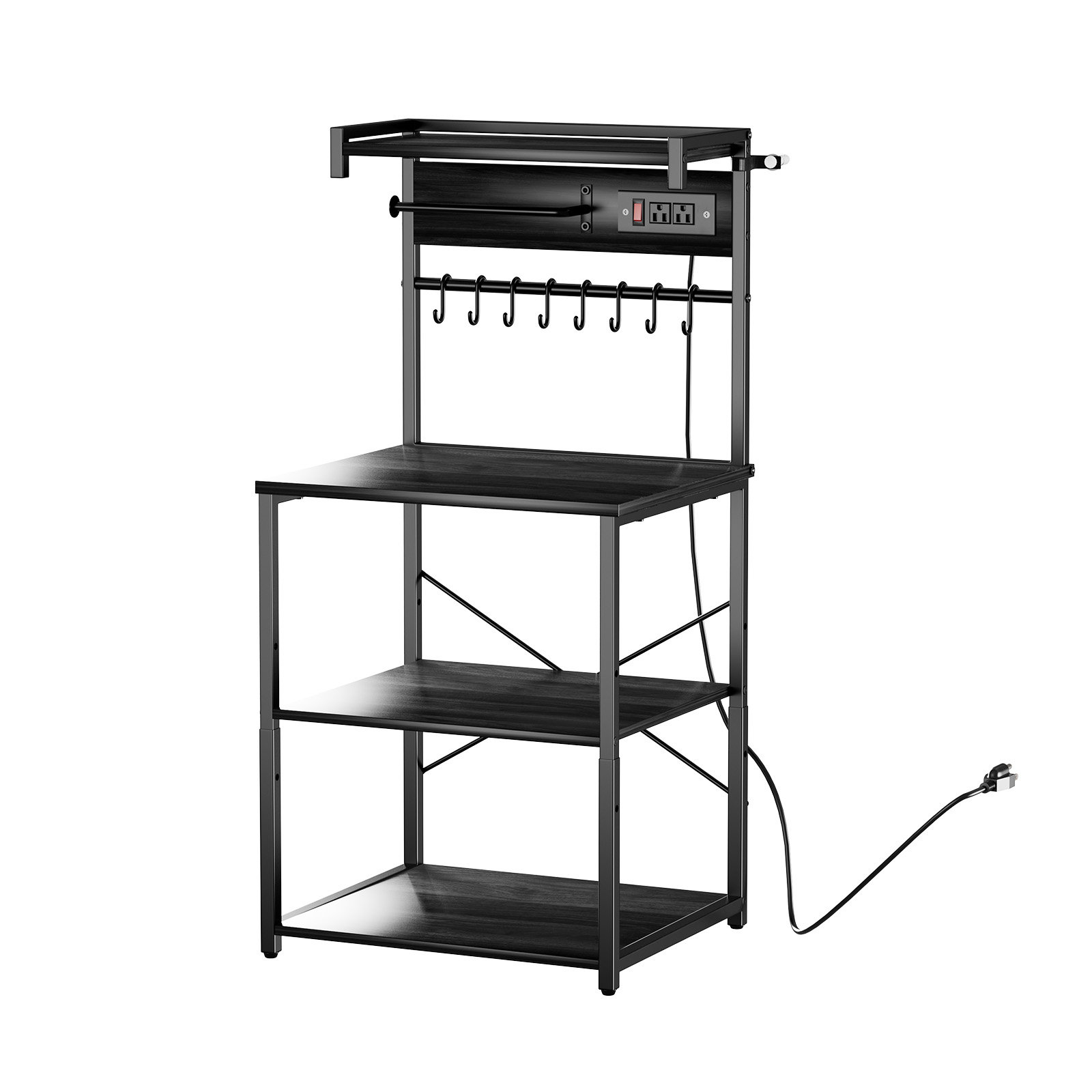 Latitude Run® Kitchen Bakers Rack, 4.6ft Power Cable Bakers Rack with ...