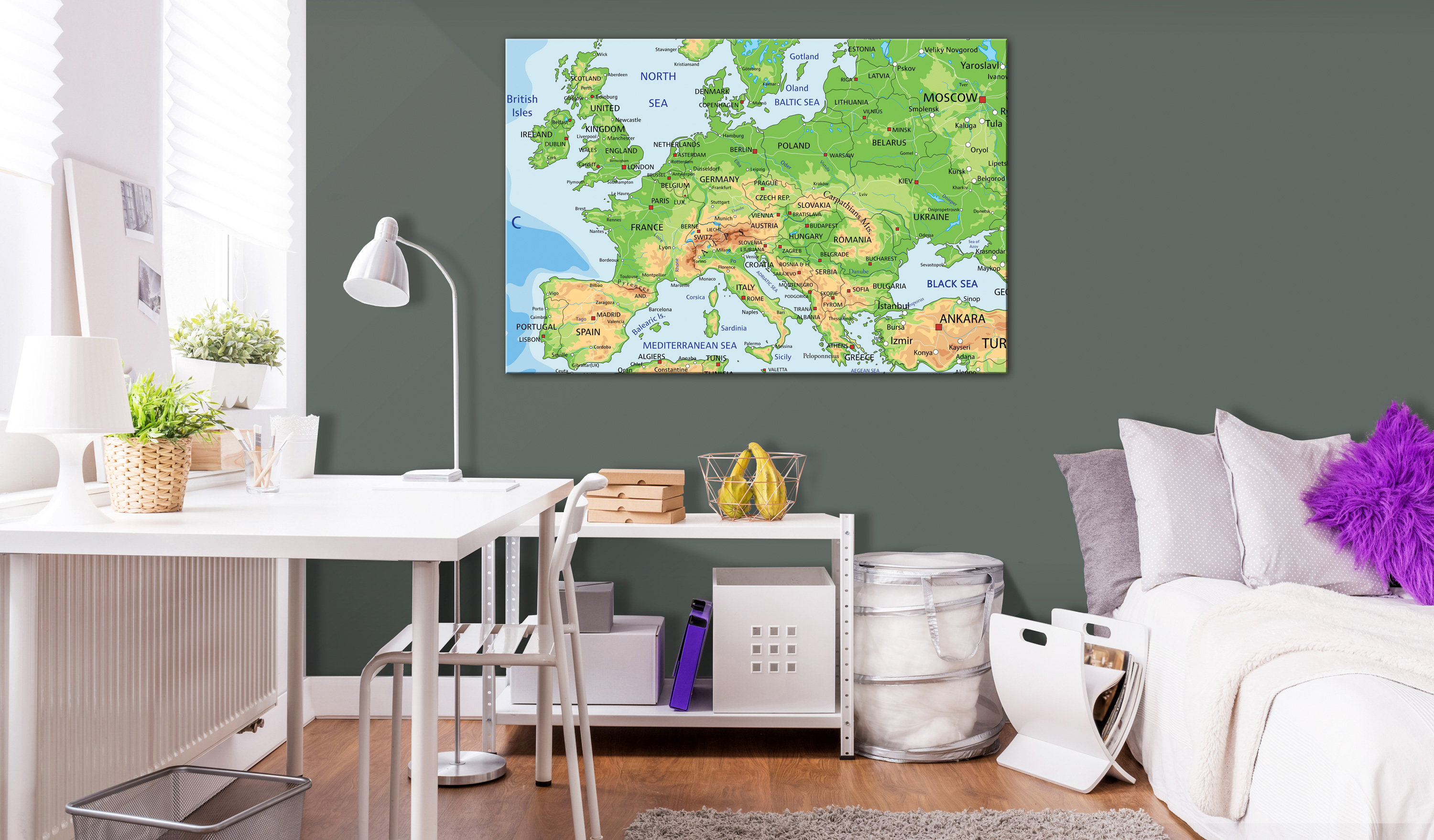 Artgeist Map of Europe Art Print on Canvas | Wayfair.co.uk