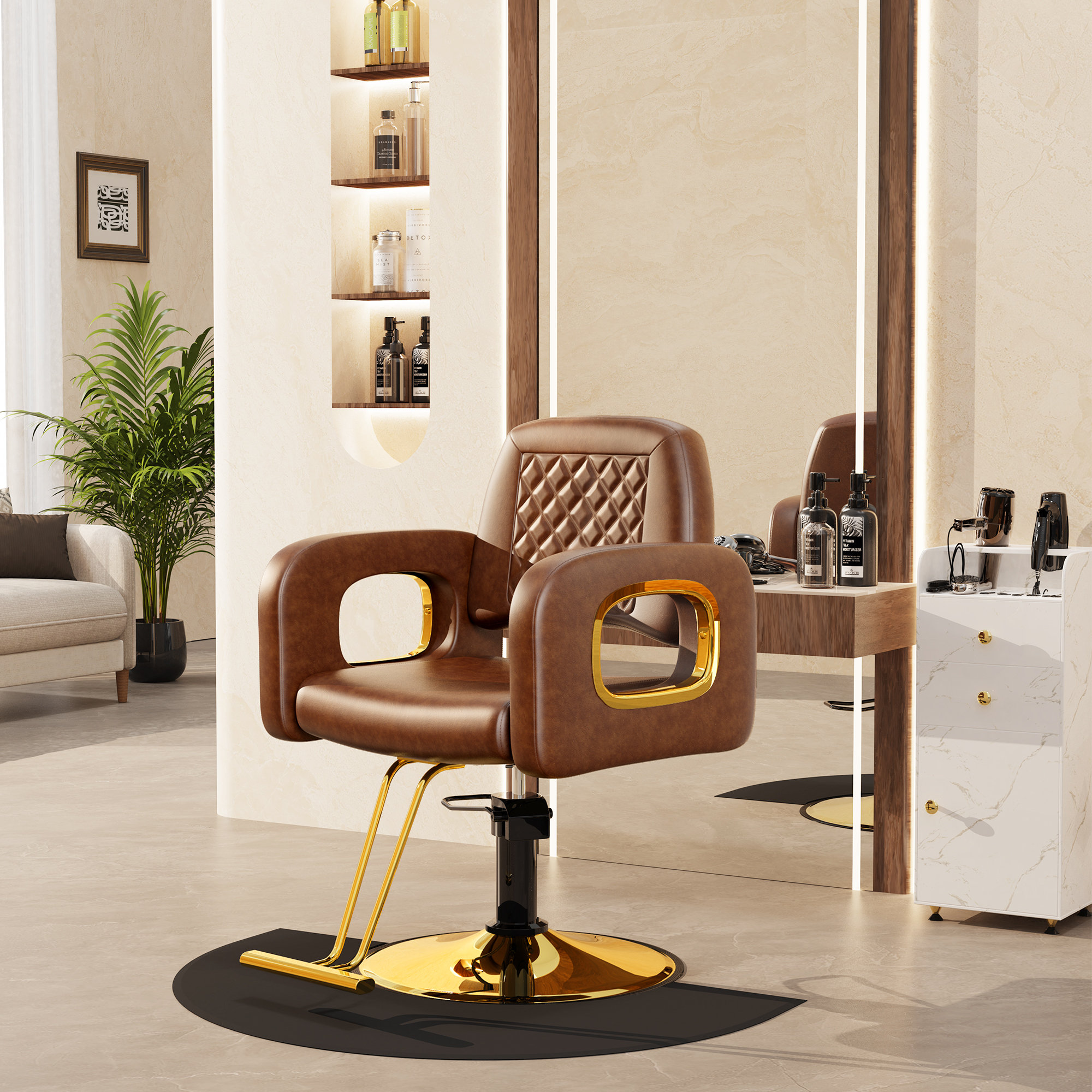 Inbox Zero Salon Chair, Hair Chair With Upgraded Comfortable Cushion ...