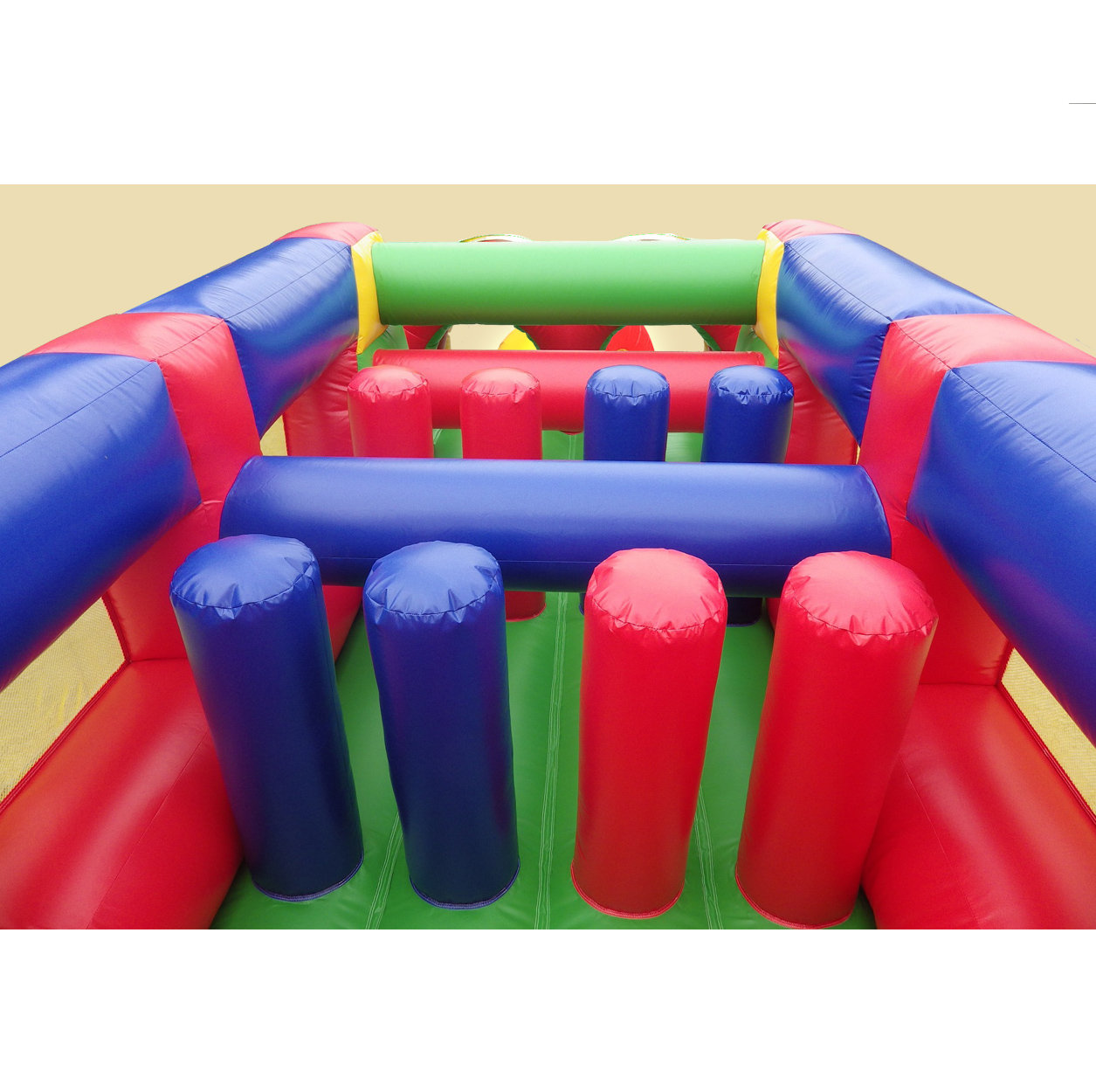 Jingo Jump Inflatable Fun Run Obstacle Course with Air Blower | Wayfair