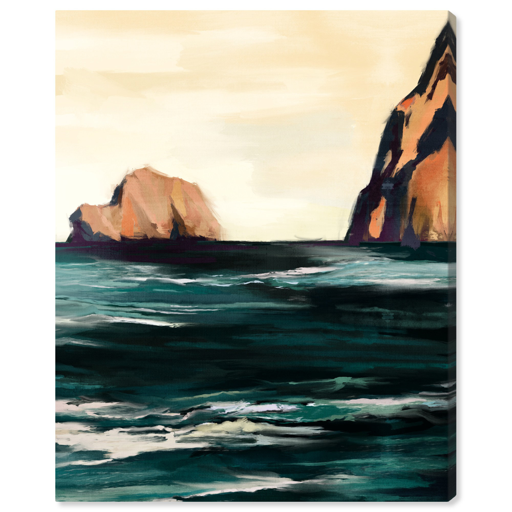Art Remedy Rockside View Canvas Coastal Wall Art by Art Remedy | Wayfair