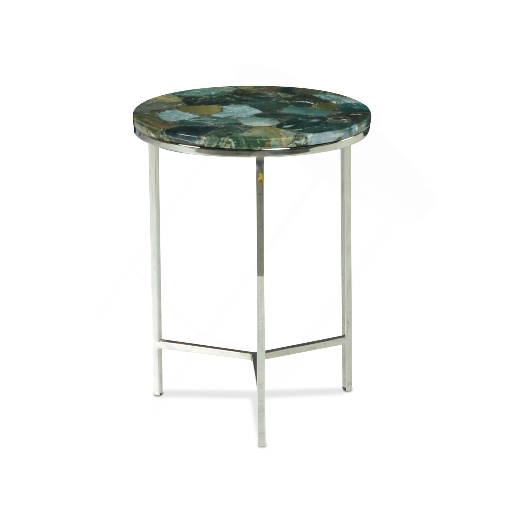 Ivy Bronx Accent Side Table: Clean Lines, Jasper Stone Top In Emerald ...