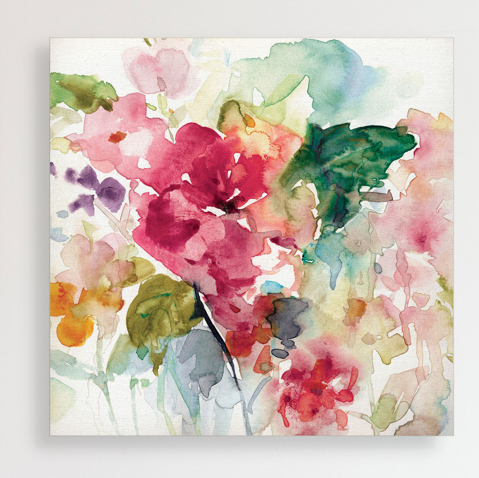 Etta Avenue™ Citrus Floral Punch - Painting Print on Canvas & Reviews ...