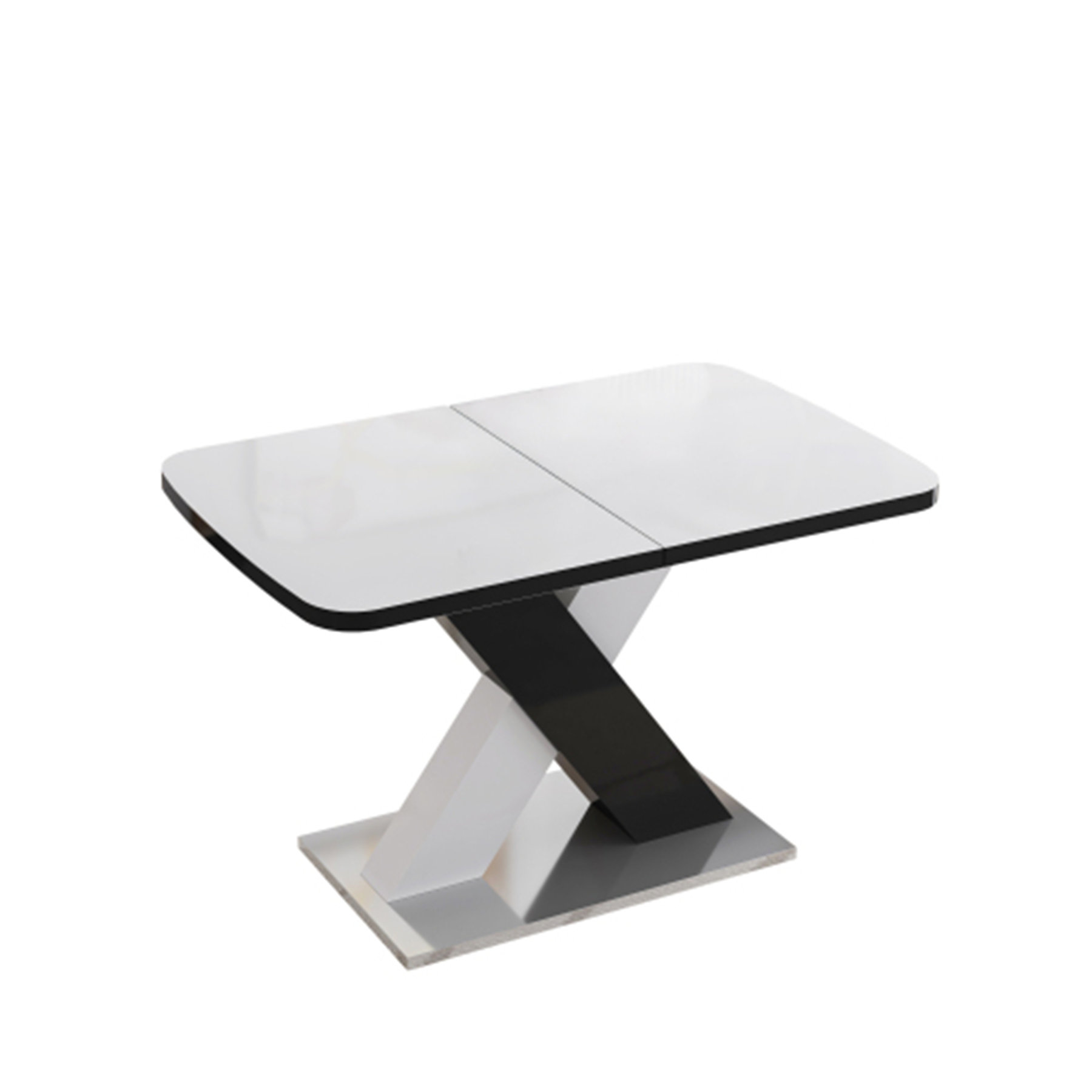 Ivy Bronx Modern Square Dining Table, Stretchable, White Table Top+MDF ...