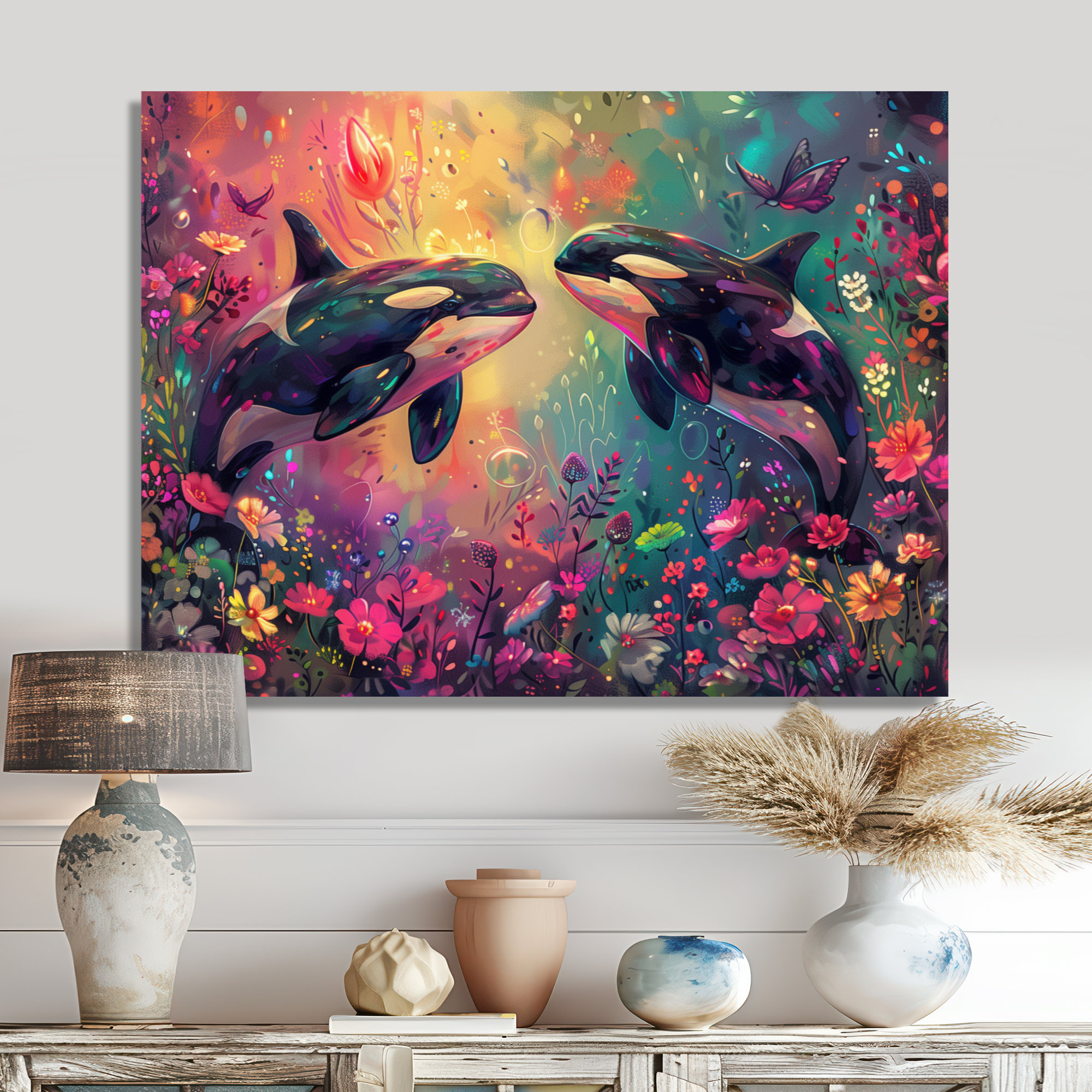 Bay Isle Home™ Black Orca Swimming Paradise Dream II - Whale Animal ...