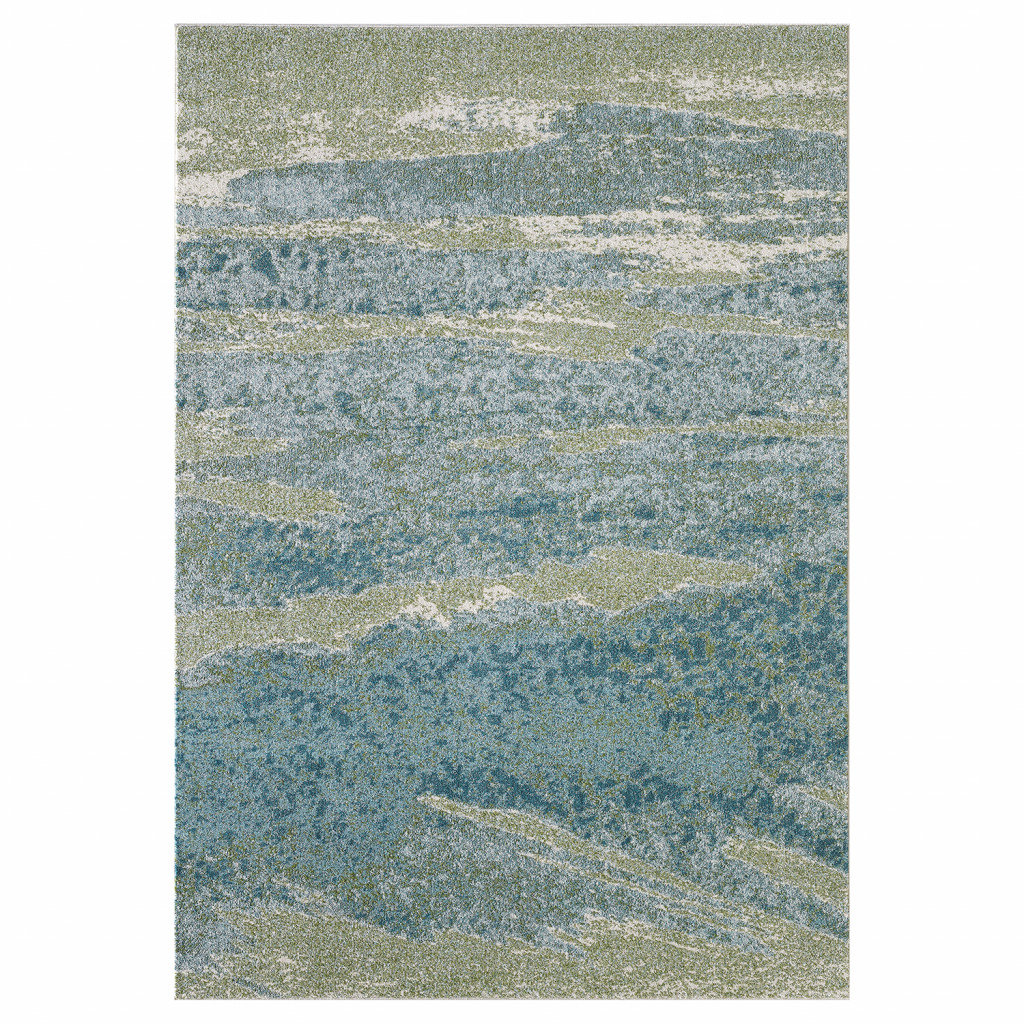 Orren Ellis Blue and Green Abstract Area Rug | Wayfair