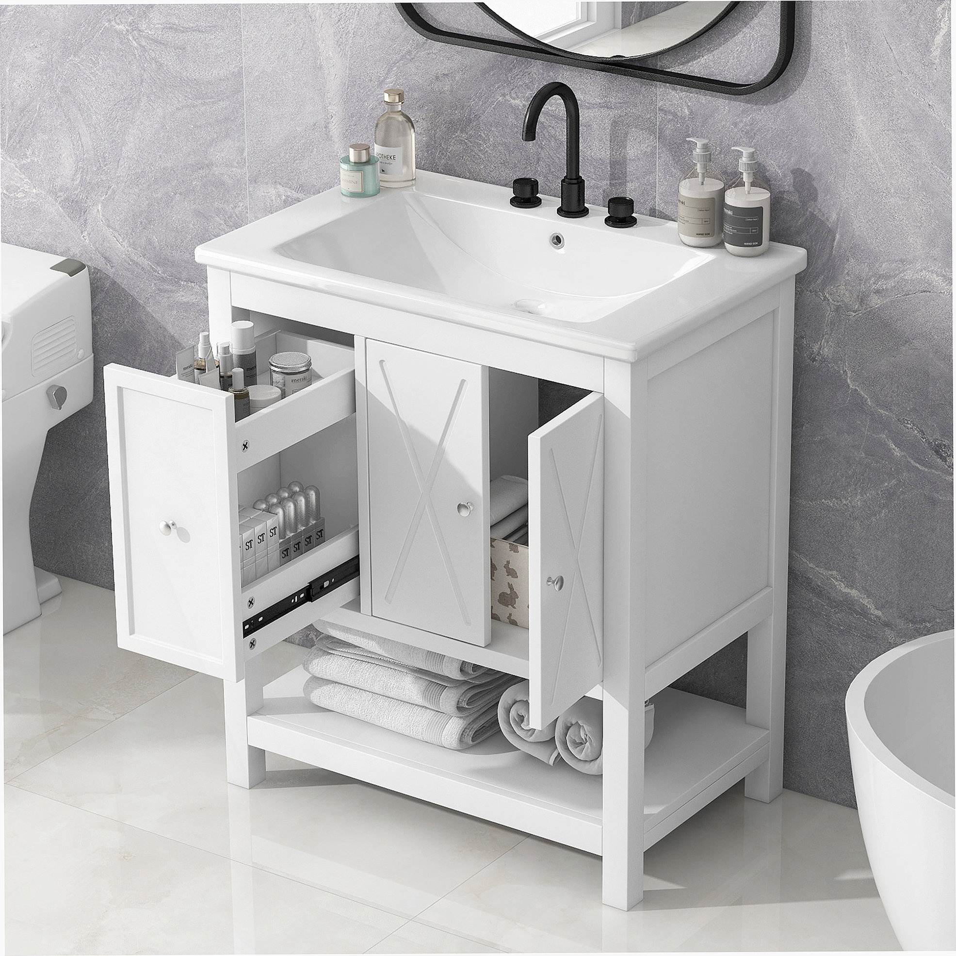 Longshore Tides Bathroom Vanity with Sink, Bathroom Vanity Cabinet with ...