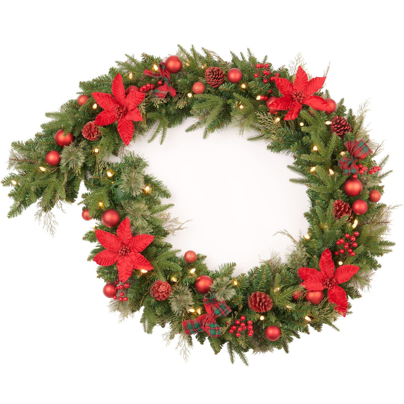 The Holiday Aisle® 9Ft Red Christmas Garland Prelit | Wayfair