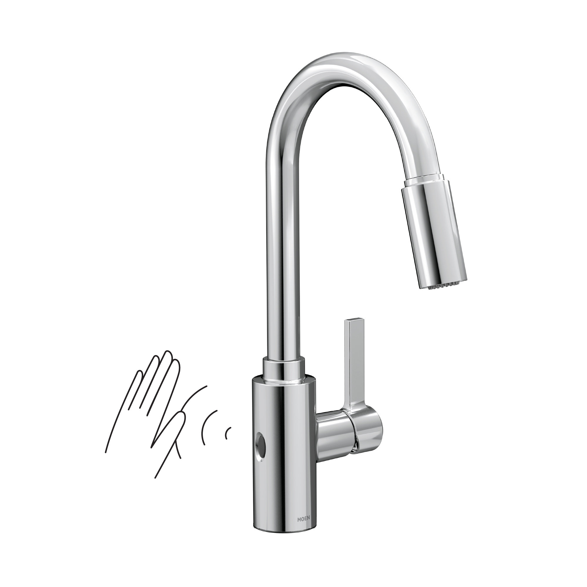 Moen Genta LX Pull Down Touchless Single Handle Kitchen Faucet with ...