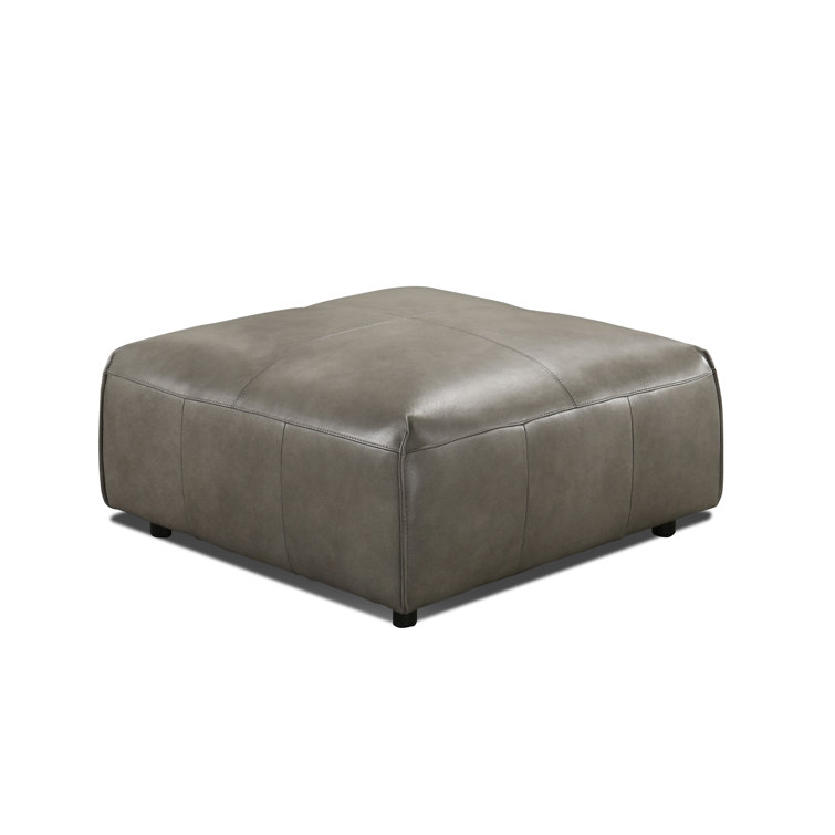 Hokku Designs Fernagh Top Grain Leather Ottoman | Wayfair