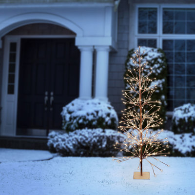 The Holiday Aisle® 5' H Slender Silver Cedar Christmas Tree with 180 ...