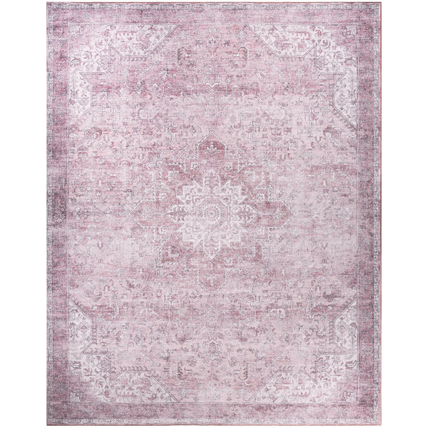 Bungalow Rose Bungalow Rose Washables Pink Vintage Indoor Rug & Reviews ...