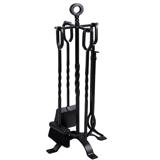 Loon Peak® Everson 4-Piece Fireplace Tool Set & Reviews | Wayfair