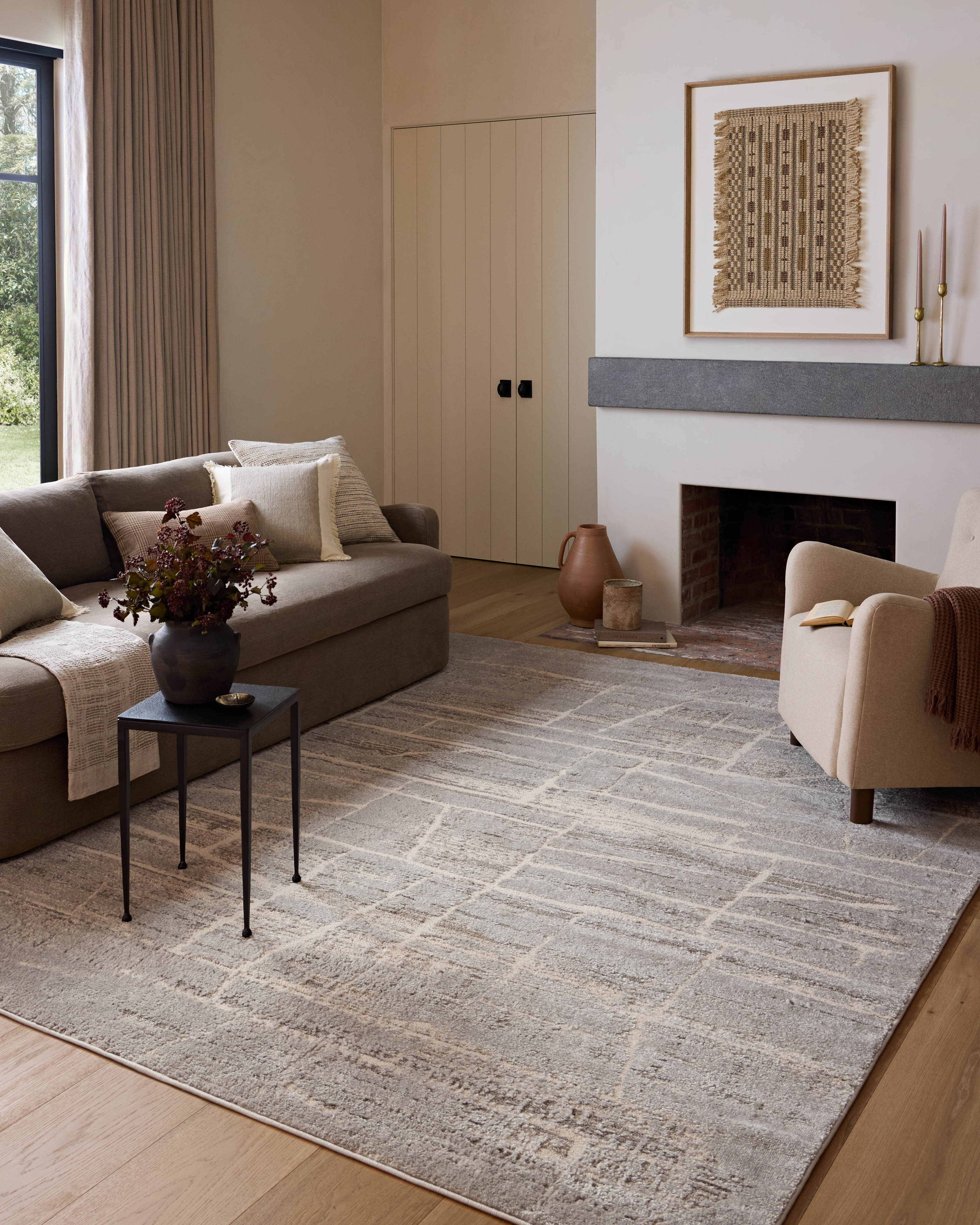Amber Lewis x Loloi Monty Natural / Mist Area Rug & Reviews | Wayfair