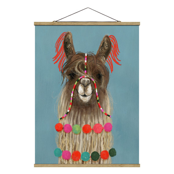 Isabelle & Max Stoffbild Lama mit Schmuck I | Wayfair.de
