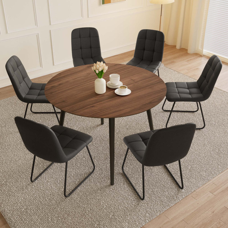 George Oliver Round Dining Table Set, Mid Century Modern Small Round ...