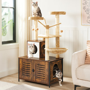 Burslem 52'' Cat Tree with Litter Box Enclosure